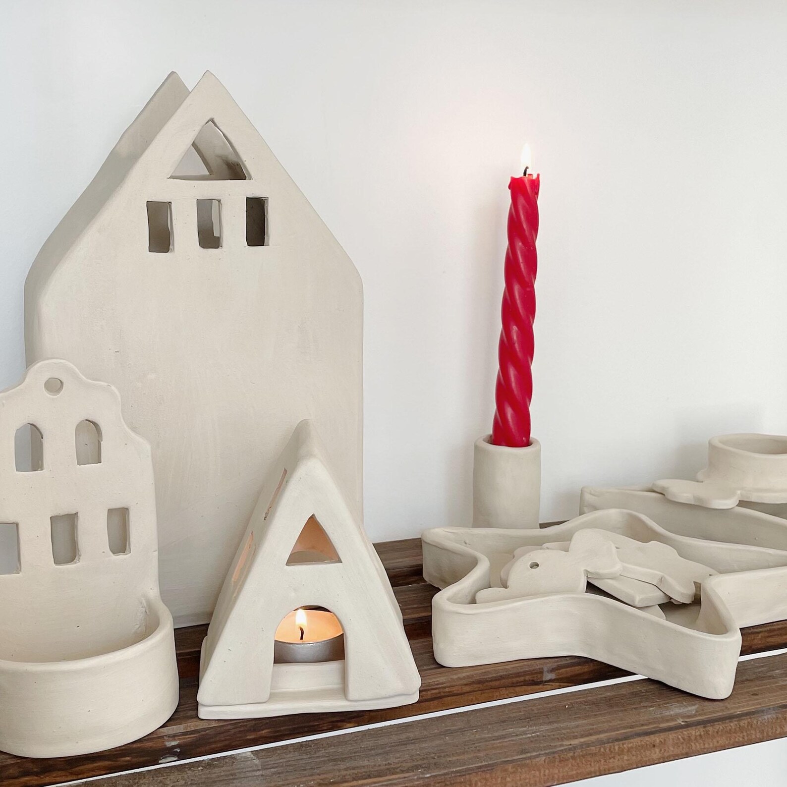 Modern Tealight House Template: Easy Clay DIY Tutorial (PDF Pattern) - Etsy