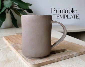 Ceramic Flared Mug Template: DIY Pottery Slab Building Tutorial (PDF ...