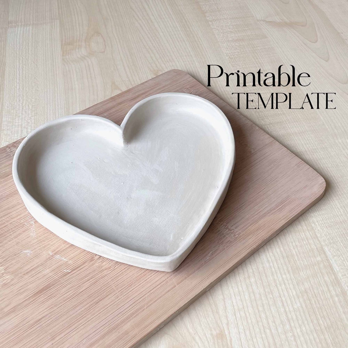 Heart Plate Template: DIY Ceramic Tableware Tutorial (PDF Pattern) - Etsy