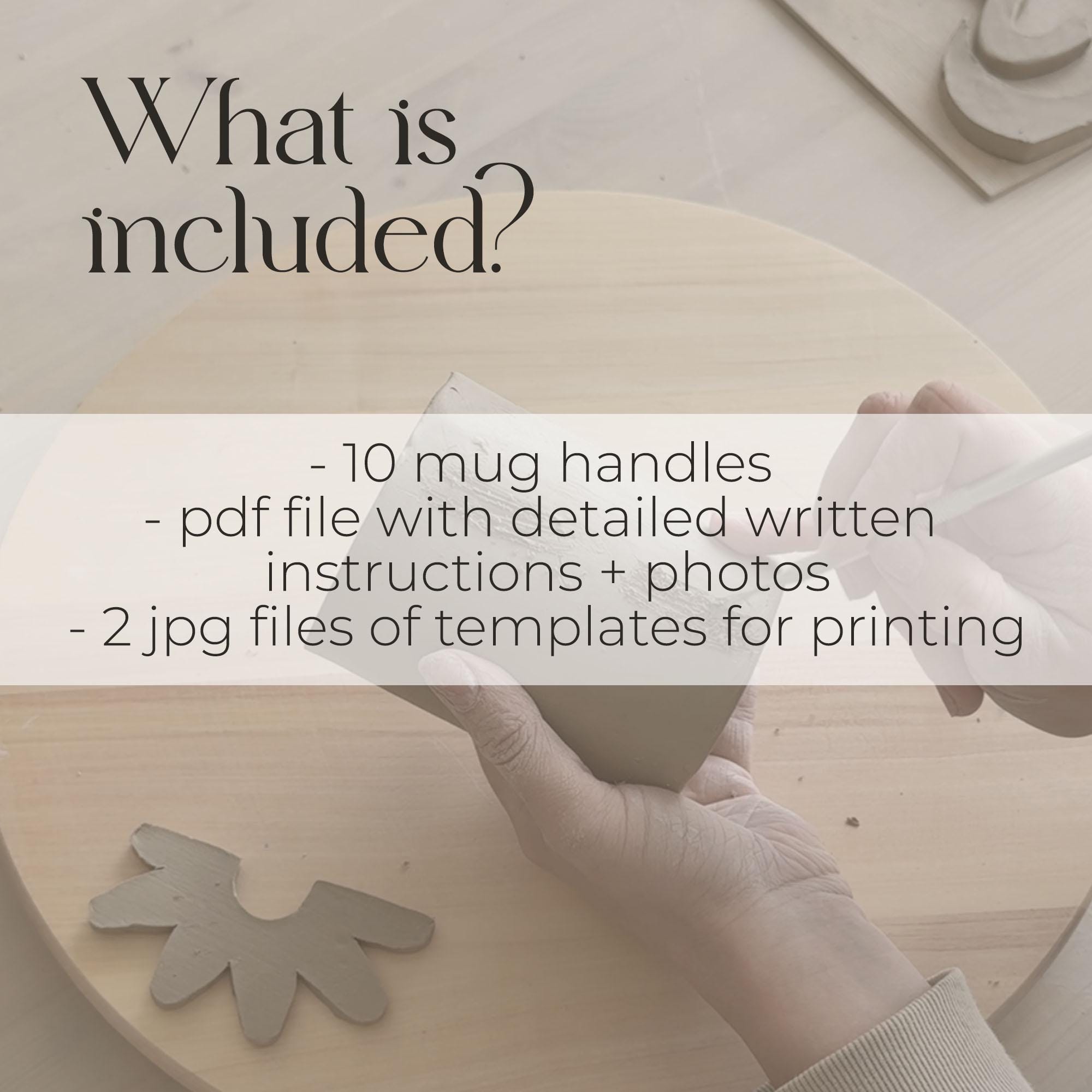 Modern Mug Handle Templates: Slab Building Pottery Tools (PDF Pattern ...