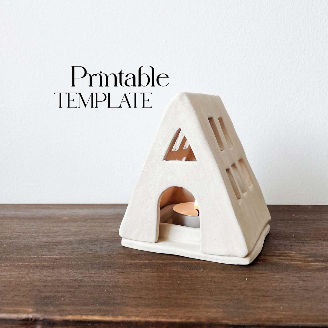 Modern Tealight House Template: Easy Clay DIY Tutorial (PDF Pattern) - Etsy