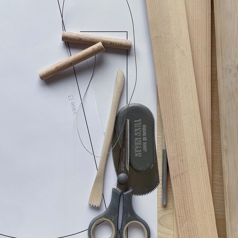 Simple Vase Template Ceramics Tools Slab Building Half Moon Pottery ...