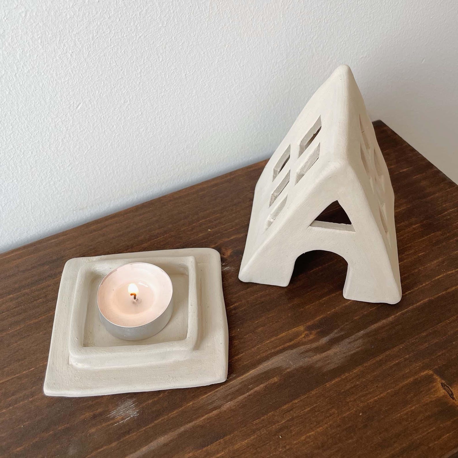 Modern Tealight House Template: Easy Clay DIY Tutorial (PDF Pattern) - Etsy