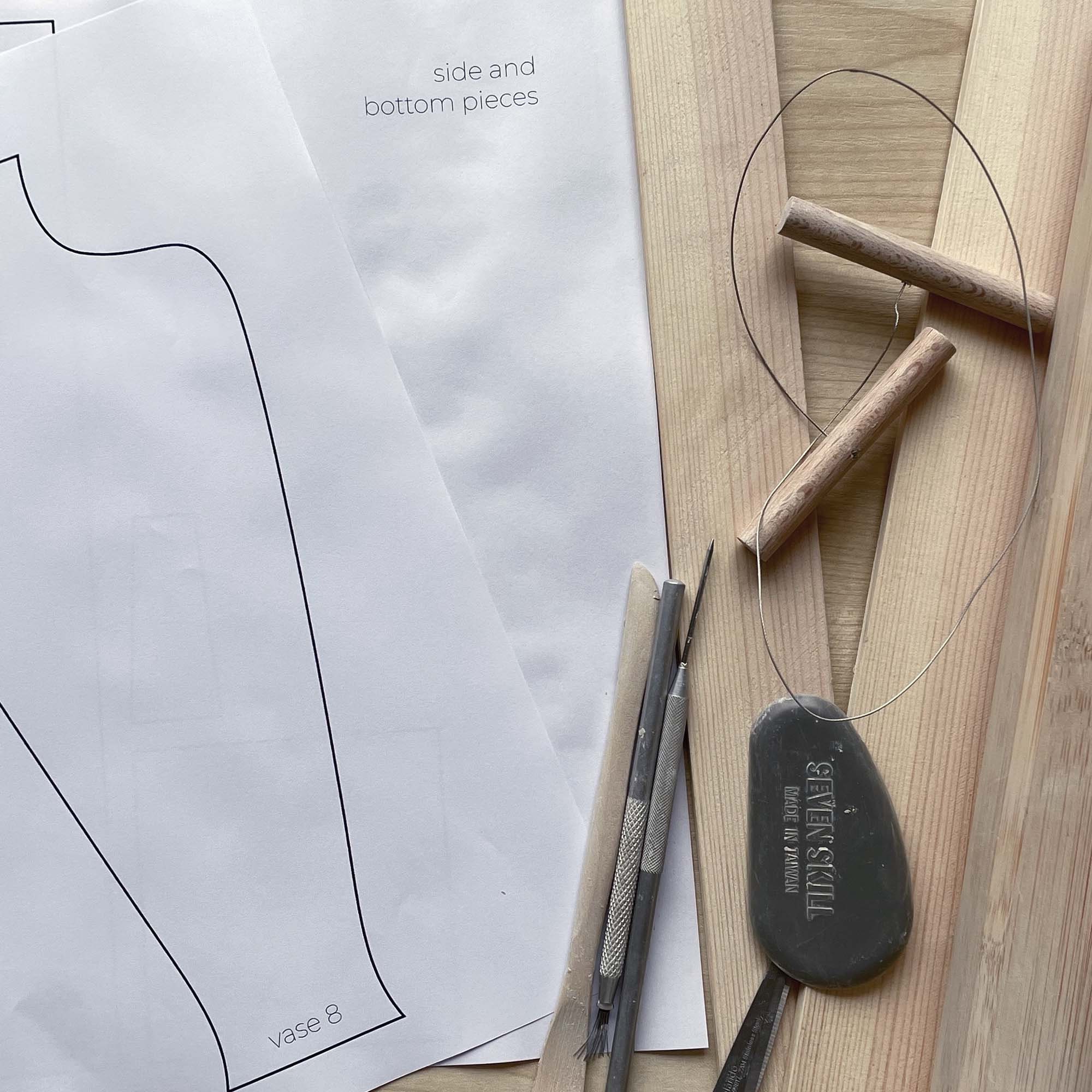 Classical Vase Template Ceramics Tools Slab Building Vessel Easy DIY ...