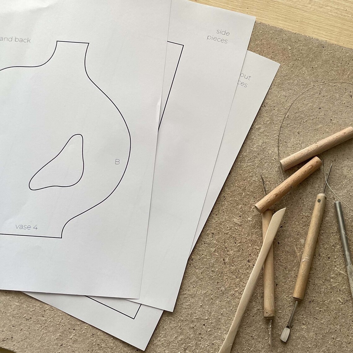 Pottery Vase Template Ceramics Tools Slab Building Vessel Easy DIY ...