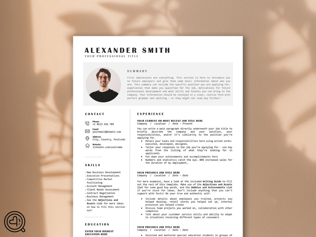 The robust CV Resume Template for Microsoft Word Free Cover Letter ...