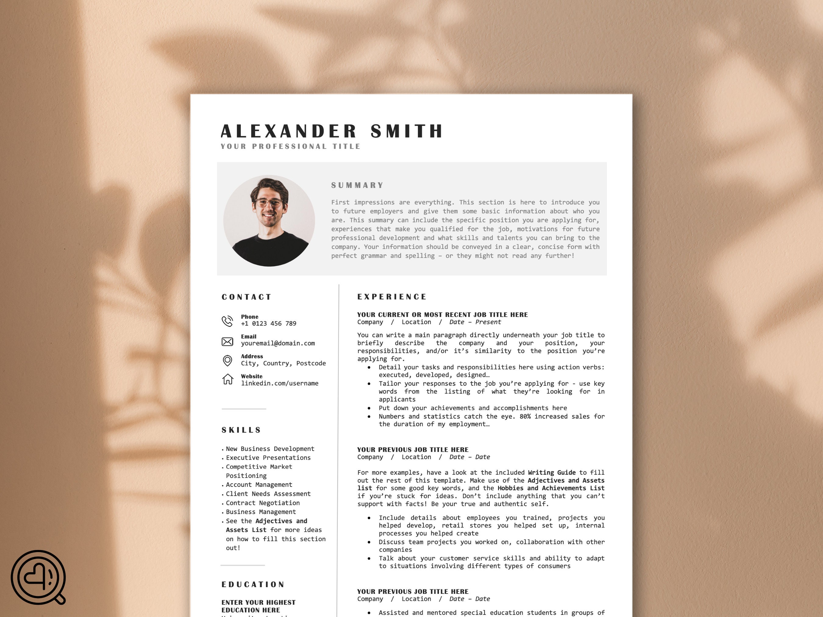 The robust CV Resume Template for Microsoft Word Free Cover Letter ...