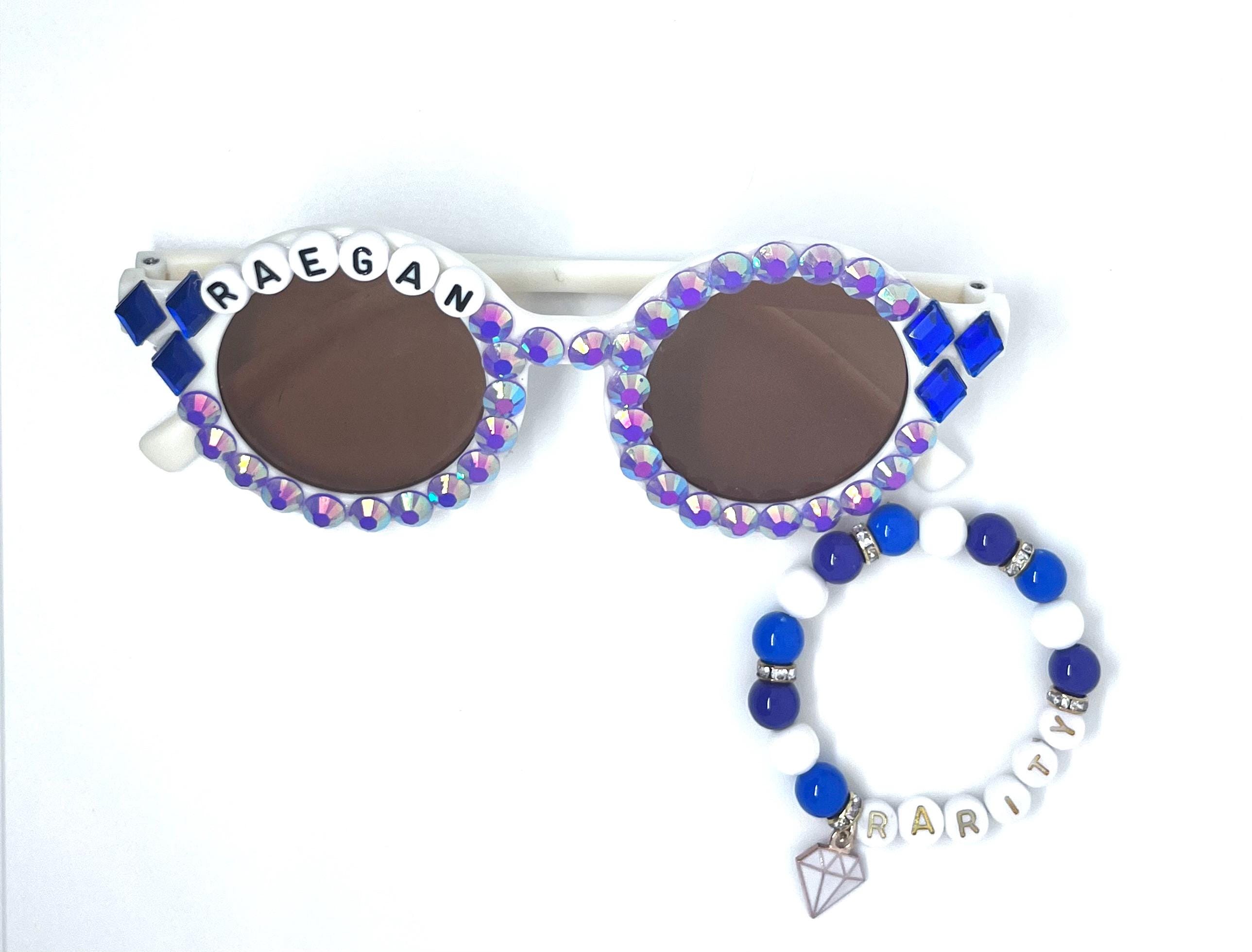 My Little Pony Rarity Sunglasses & Bracelet: Custom Name Party Favor - Etsy