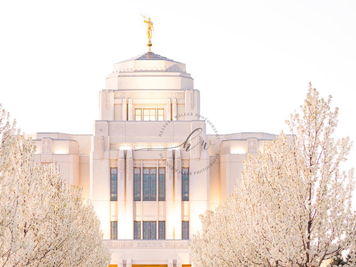 Meridian Idaho Temple Print Spring Blossoms - Etsy