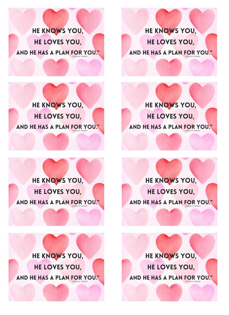 PRINTABLE Valentine’s Day Inspirational Gift Tags | Young Women, LDS ...