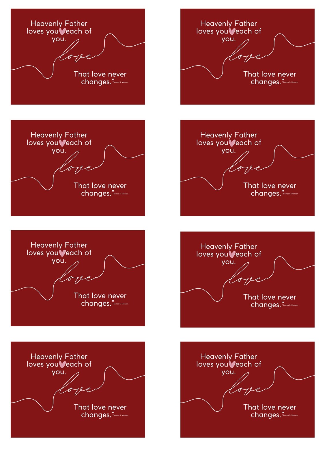 PRINTABLE Valentine’s Day Inspirational Gift Tags | Young Women, LDS ...