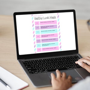 Digital Lunch Plan Sheet, Digital Food Plan Sheet, Digital Meal Sheet ...