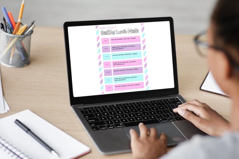 Digital Lunch Plan Sheet, Digital Food Plan Sheet, Digital Meal Sheet ...