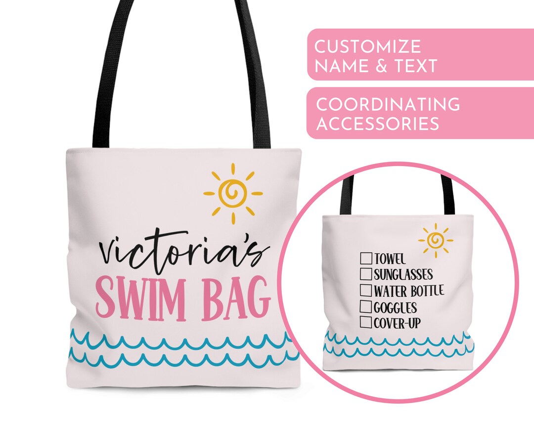Personalized Swim Gear Set for Kids: Tote Bag Accessory - Etsy
