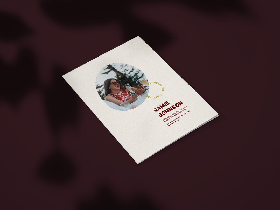 CANVA Editable Modern Funeral Program Template Obituary - Etsy