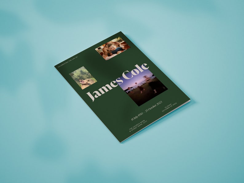 Indesign Editable Funeral Program Template Obituary - Etsy