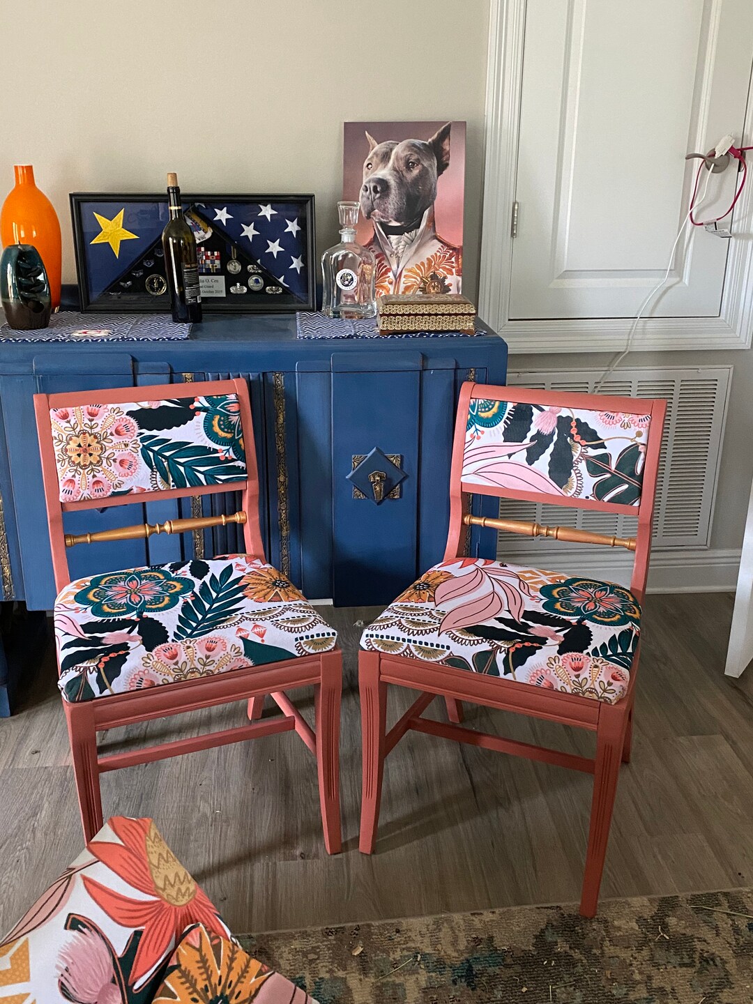 Tropical Boho Chic Dining or Vanity Chairs - Etsy