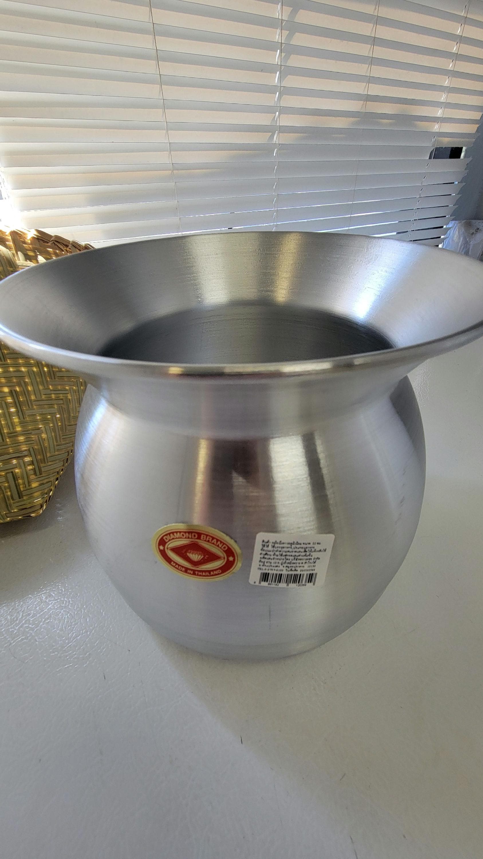 Set of Sticky Rice Steamer Pot and Handmade Bamboo Basket Cook Kitchen ...