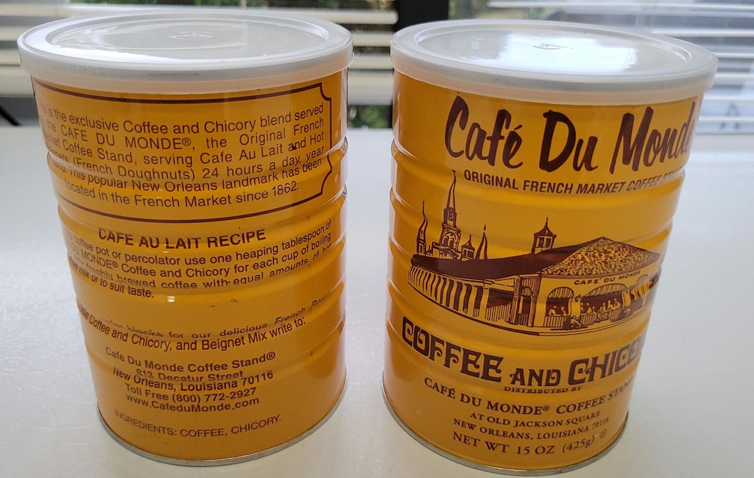 2 Empty Cafe Du Monde Coffee Cans With Lids: Vintage Art & Craft Supply ...