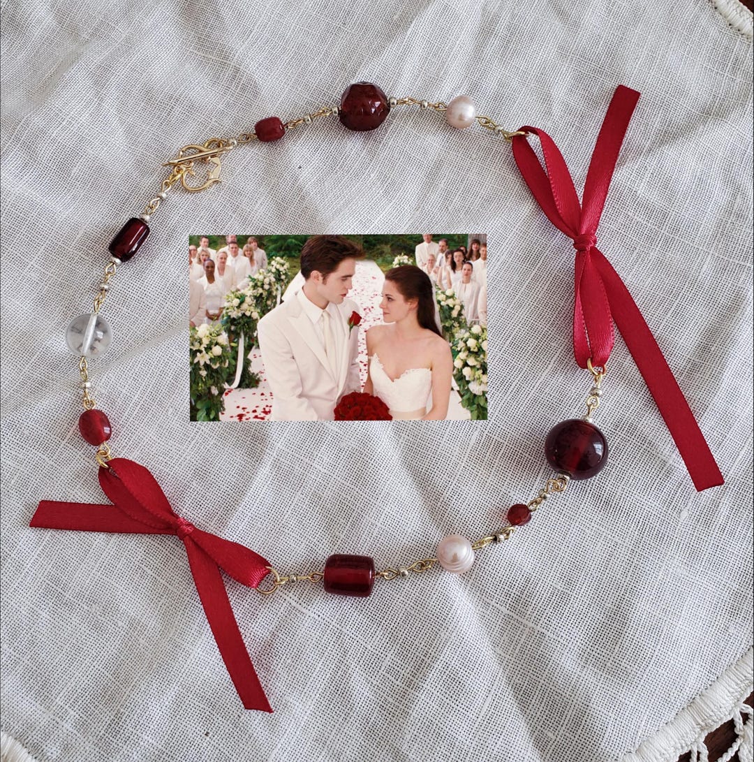 Handmade "red Satin" Necklace - Etsy