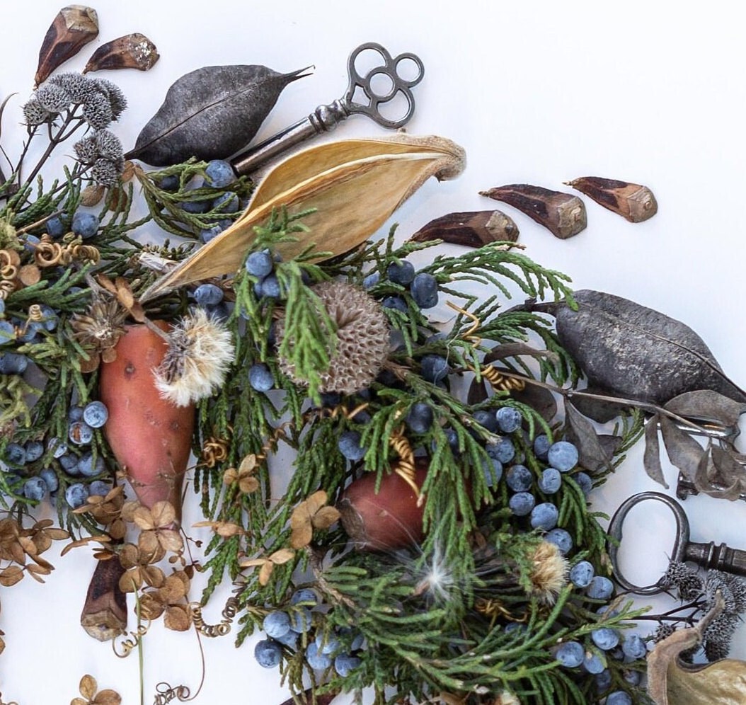 Wreath of Native Plants With Antique Keys Photograph, Still Life ...