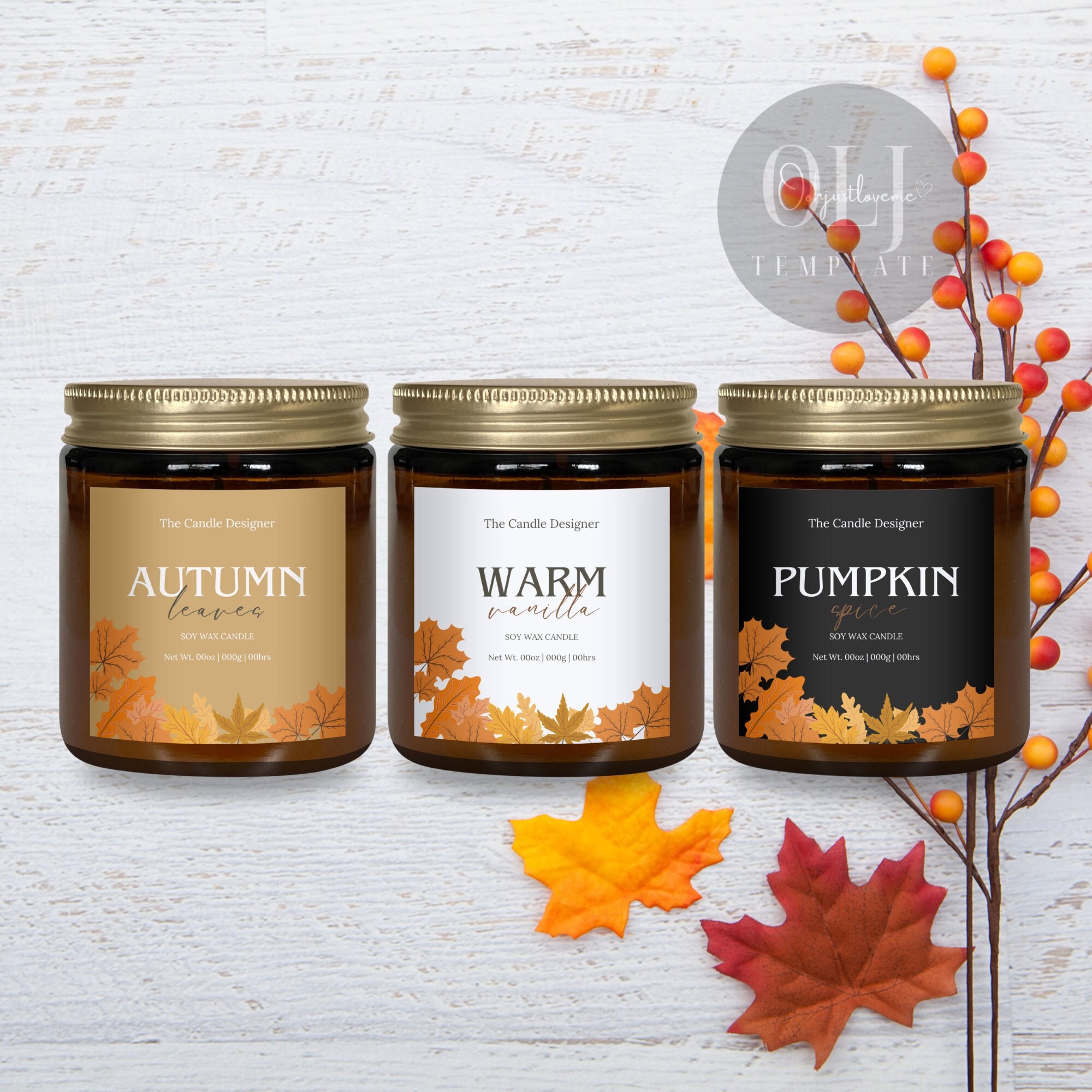 Printable Candle Labels Template Canva, Editable Label Template for ...