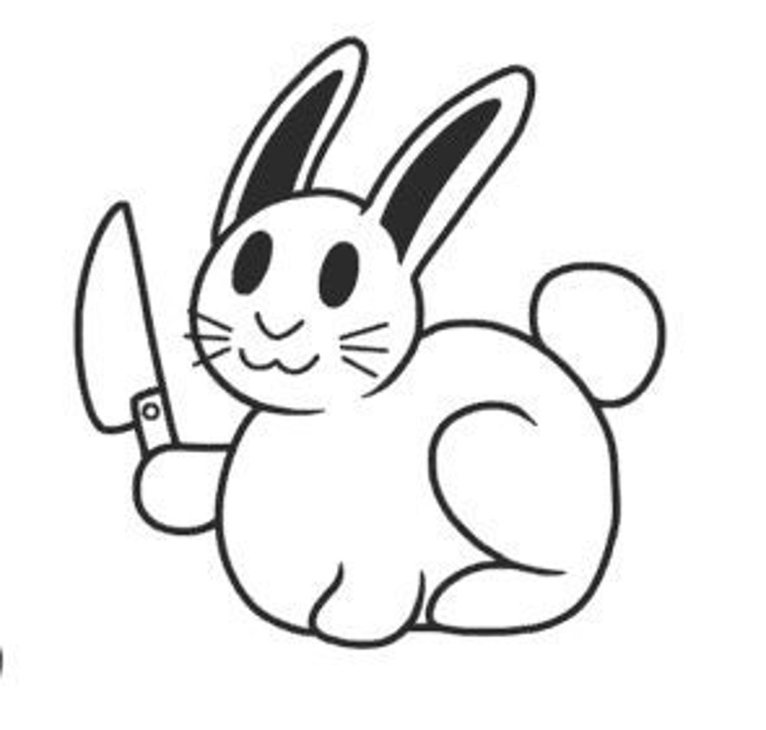 Bunny With a Knife Decal - Etsy