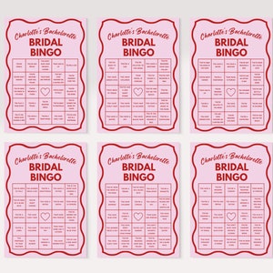 Bachelorette Bridal Bingo Game: Pink & Red, Dirty Edition (printable ...