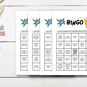 50 Kids Bingo Game Cards, Printable, Rainy Day Kids Games, Icebreaker ...