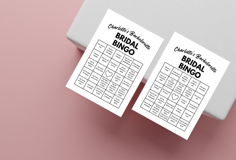 Bachelorette Bingo Game: Minimalist Bridal Shower, Hens Party ...