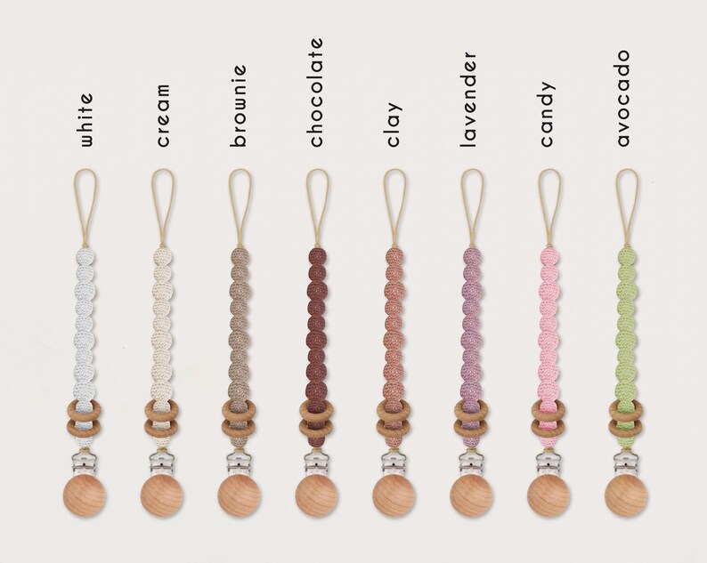 Pacifier Chain With Crochet Beads Optionally With Personalization ...