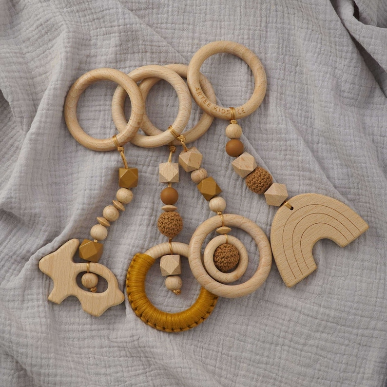 Play Arch Pendant Set Baby Gym Baby Play Trapeze Wooden Mobile Play ...