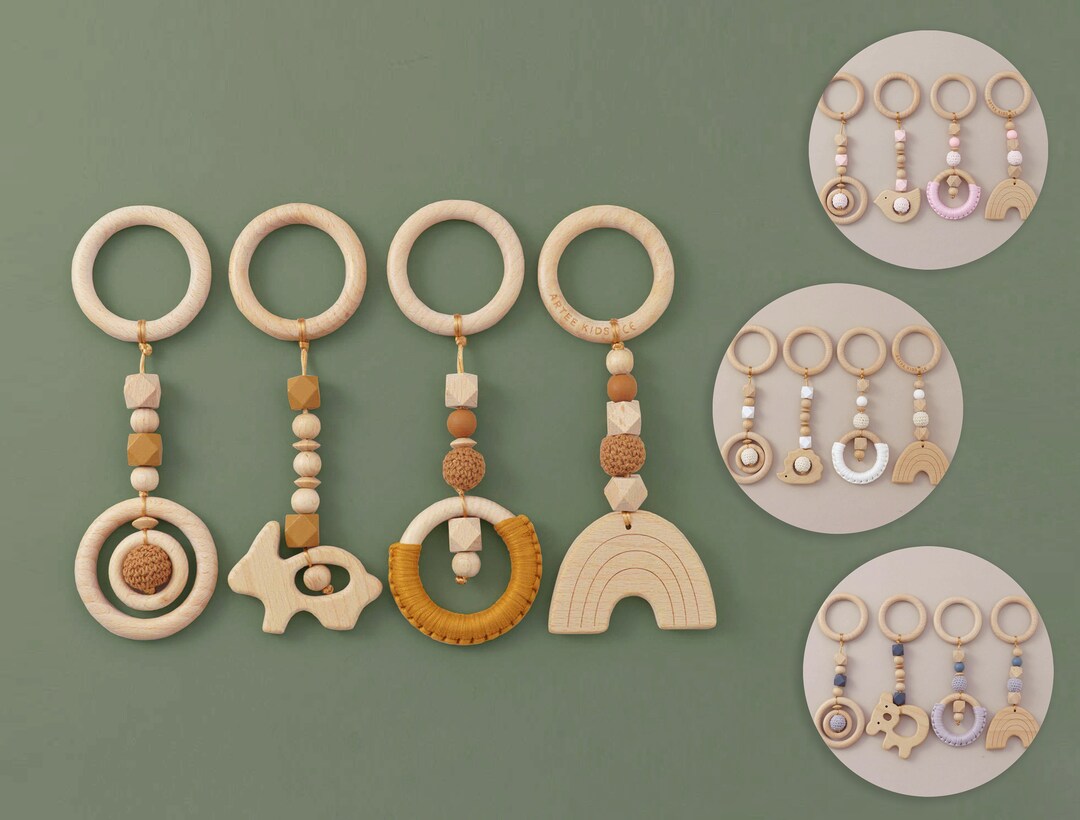 Play Arch Pendant Set Baby Gym Baby Play Trapeze Wooden Mobile Play ...