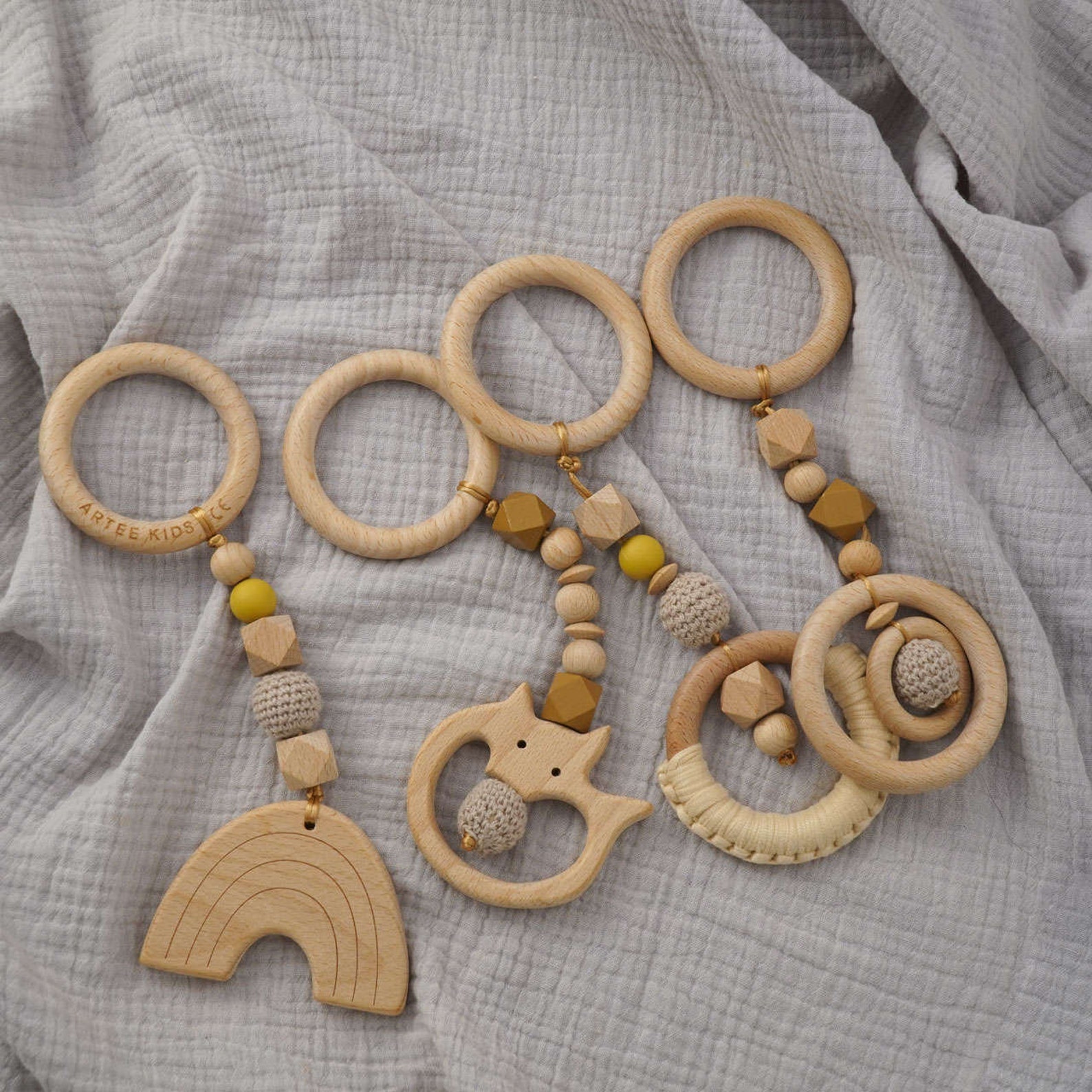 Play Arch Pendant Set Baby Gym Baby Play Trapeze Wooden Mobile Play ...
