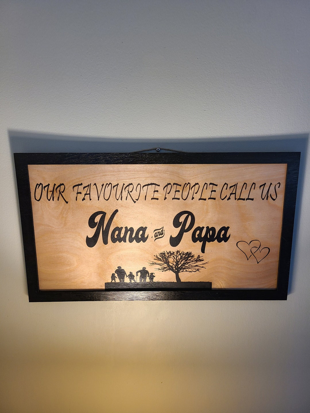 Nana and Papa Hanging Family Sign - Etsy