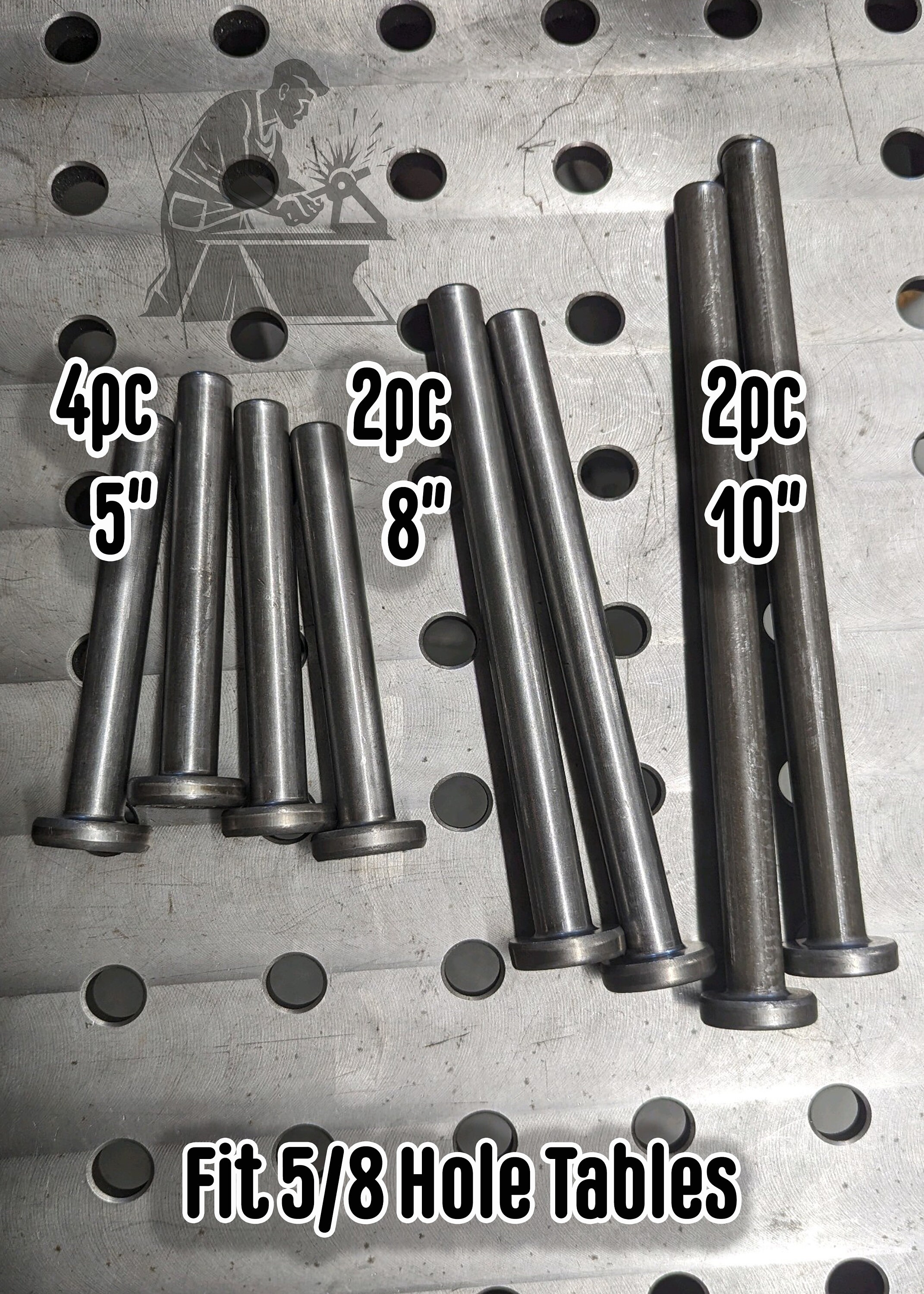 Fixture Table Stop Pins Asst Lengths 8 Pack 5/8 System Welding Fixture ...