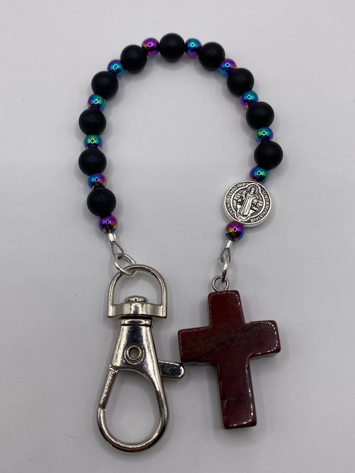 Manini (small) One Decade St. Benedict Rosary Keychain |catholic Rosary ...