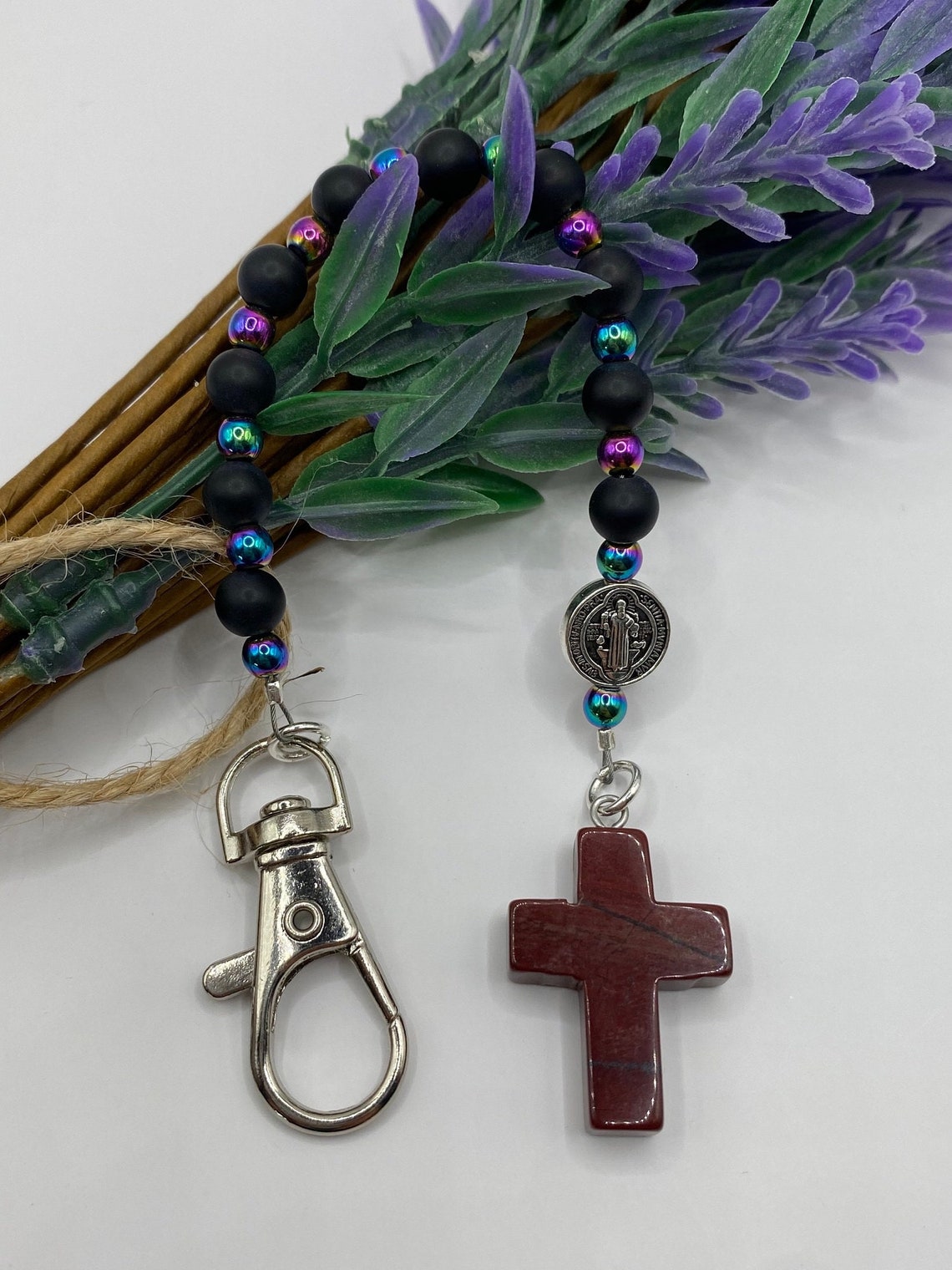 Manini (small) One Decade St. Benedict Rosary Keychain |catholic Rosary ...
