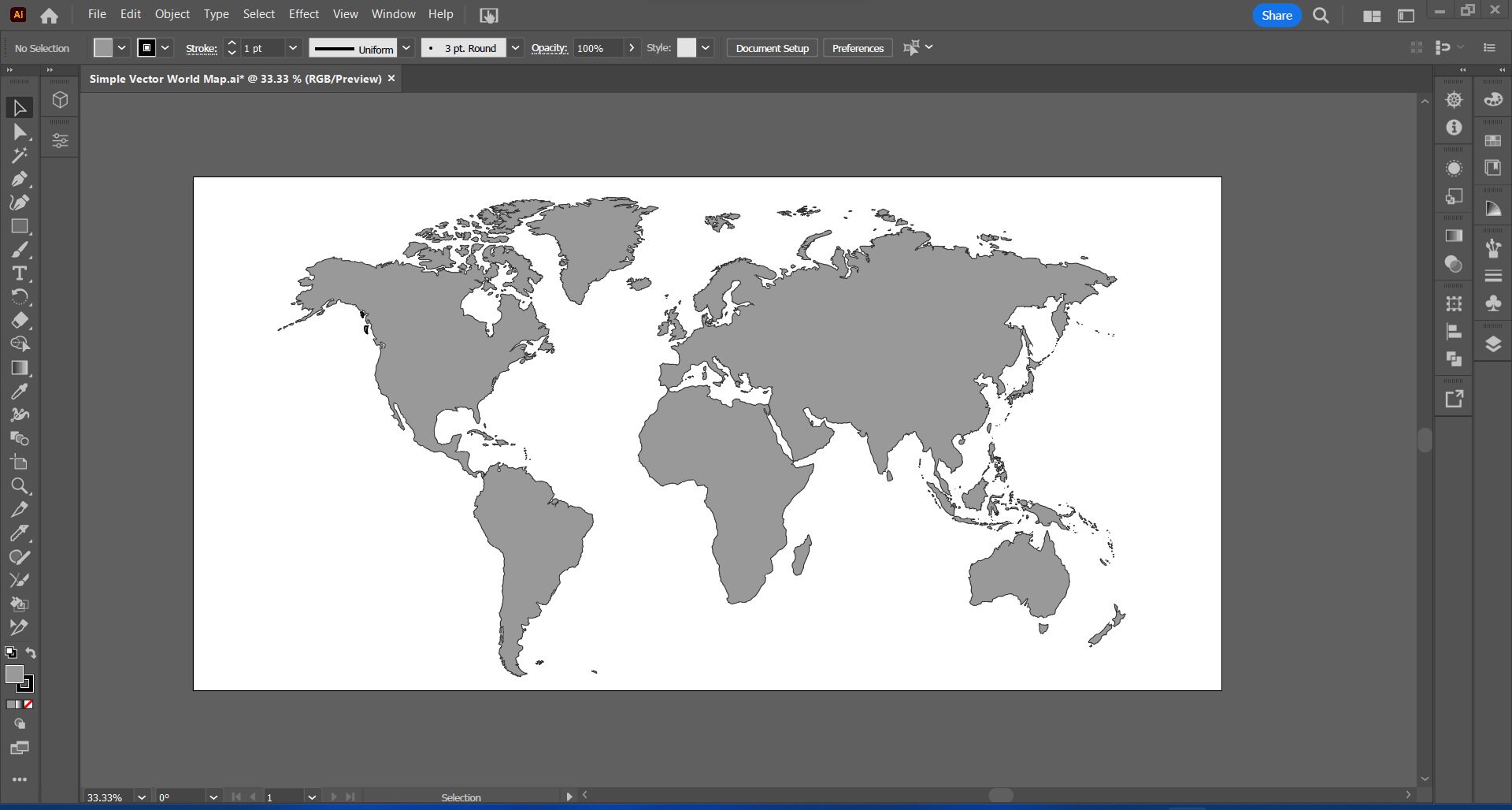 Customizable Vector World Map (simple) - Etsy