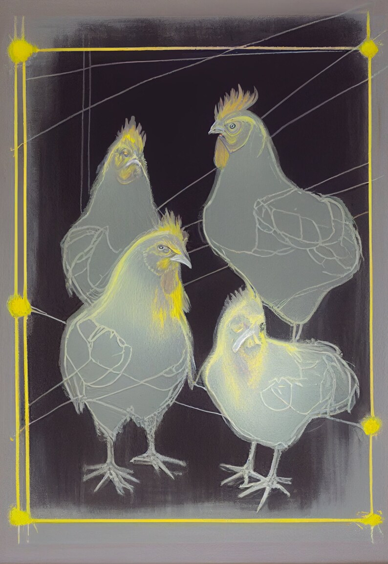 Chickens, Chicks, Roosters, Farm, Polygon Art, Farm Animals, Wall Art ...