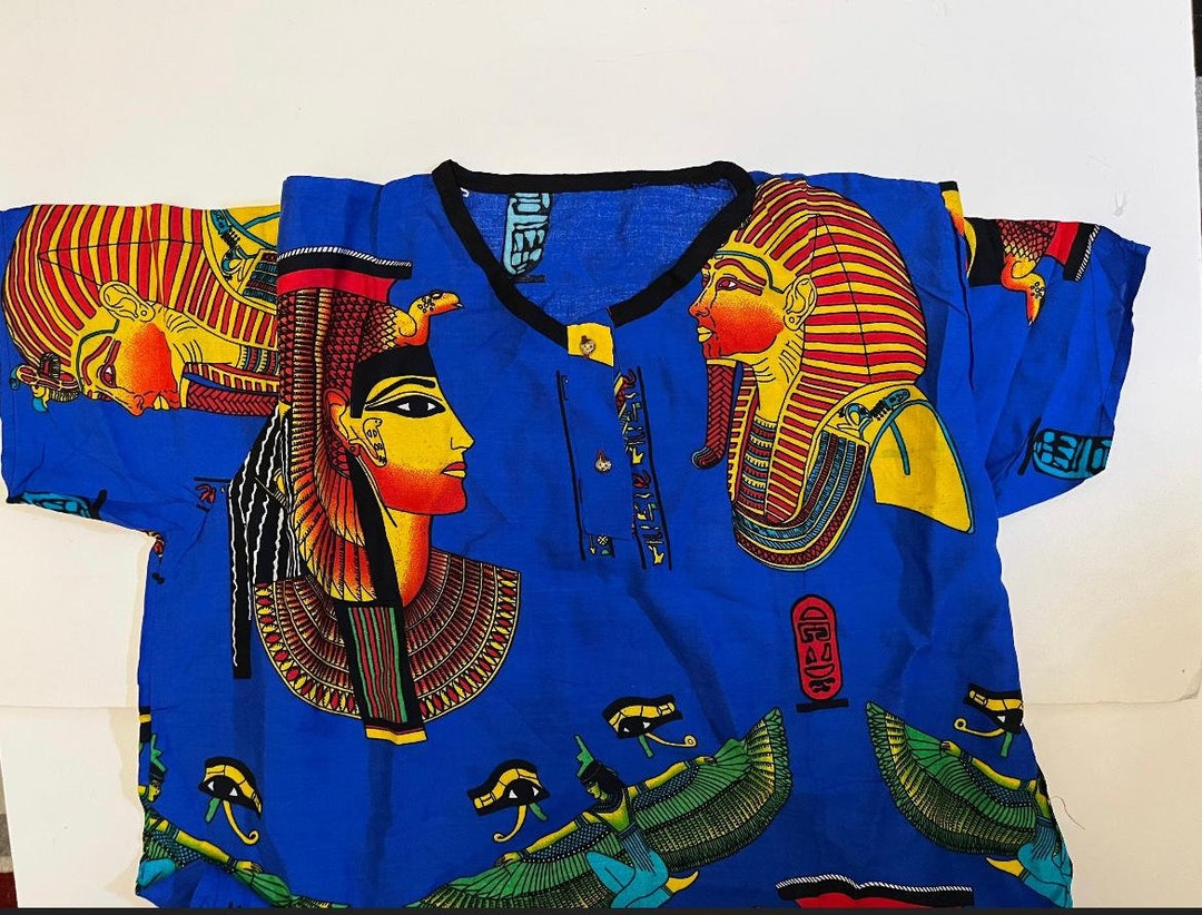 Egyptian Kaftan Long Dress Galabeya With Pharaonic Images. Size M/L - Etsy