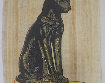 Egyptian Goddess Bastet Papyrus Cat Goddess Bast Made in Egypt 40x60cm ...