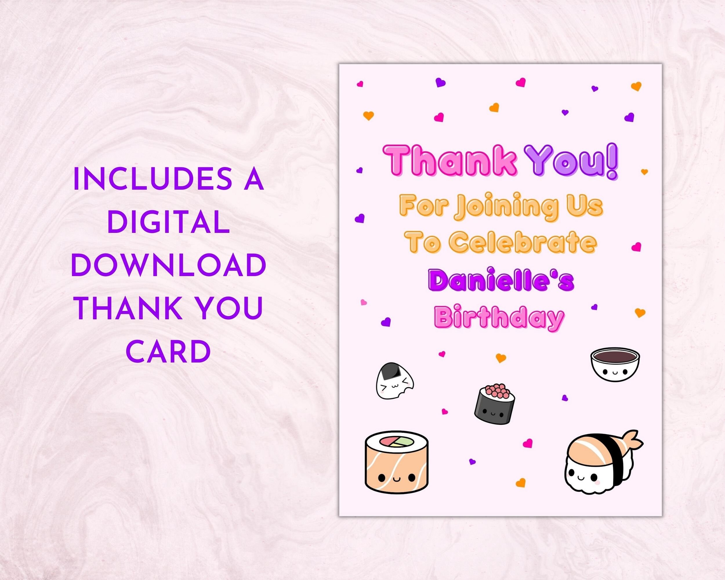 Editable Sushi Birthday Invitation Template, Sushi Invitation, Sushi ...