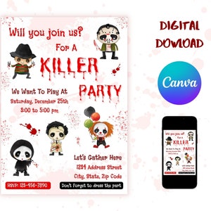 Editable Horror Invitation Template, Horror Invitation, Horror Party ...