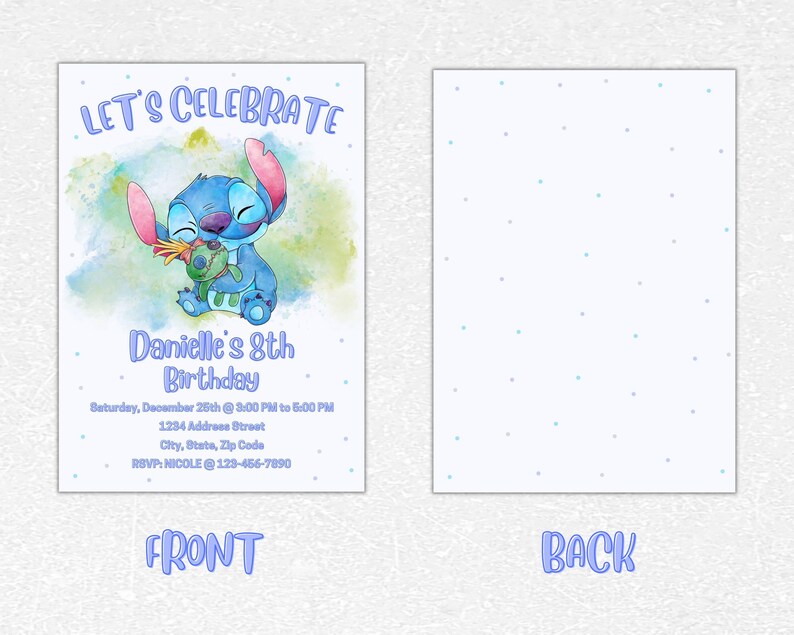 Editable Stitch Birthday Invitation Template, Stitch Invitation, Stitch ...