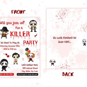Editable Horror Invitation Template, Horror Invitation, Horror Party ...