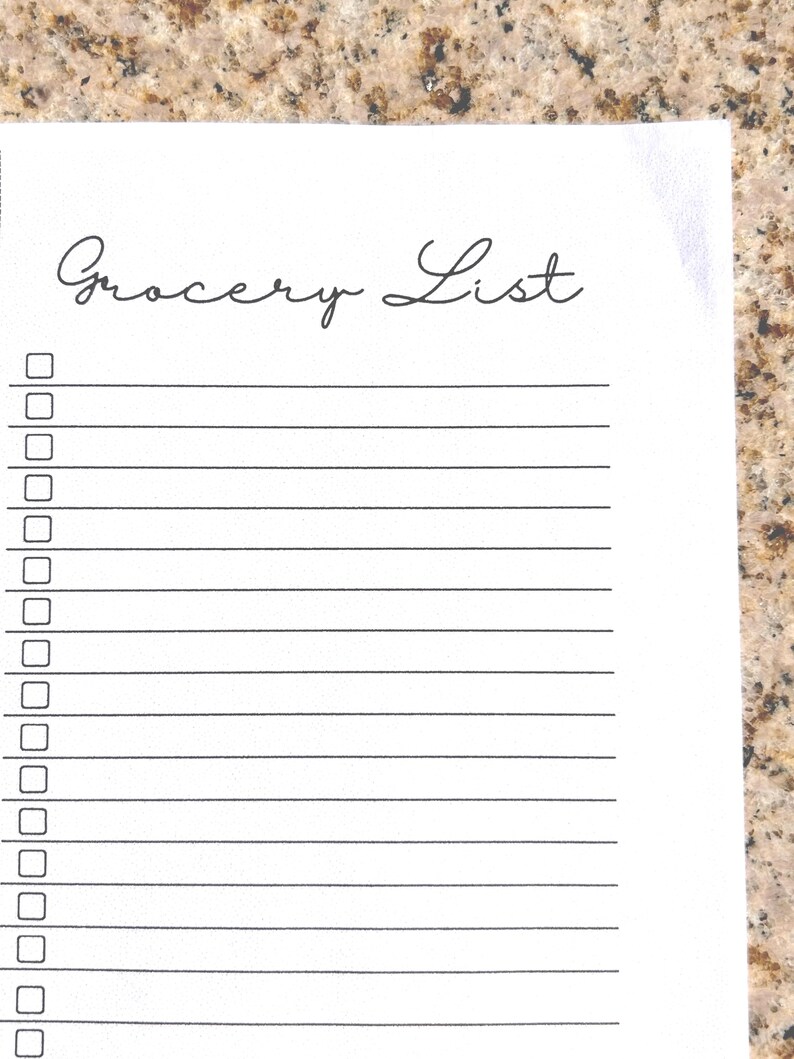 Meal Menu and Grocery List Printable PDF A4, Weekly Meal Planner ...