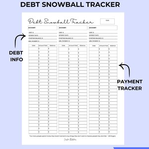 Debt Snowball Tracker Printable A4 Letter, Debt Payment, Debt Payoff, Debt Free Chart, Goal ...