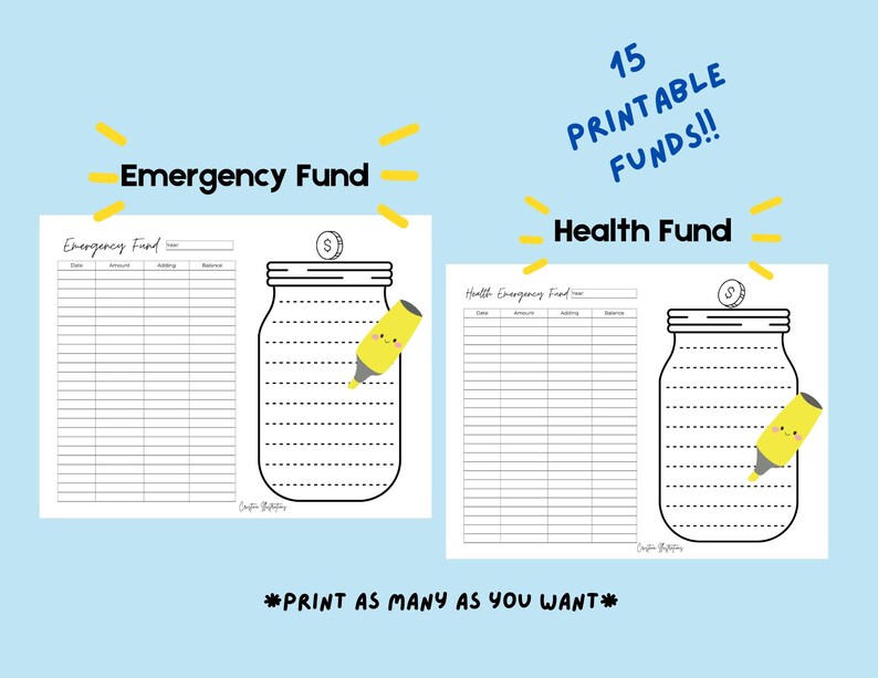 15 Printable PDF Sinking Funds Tracker - Budget Planner, Savings ...