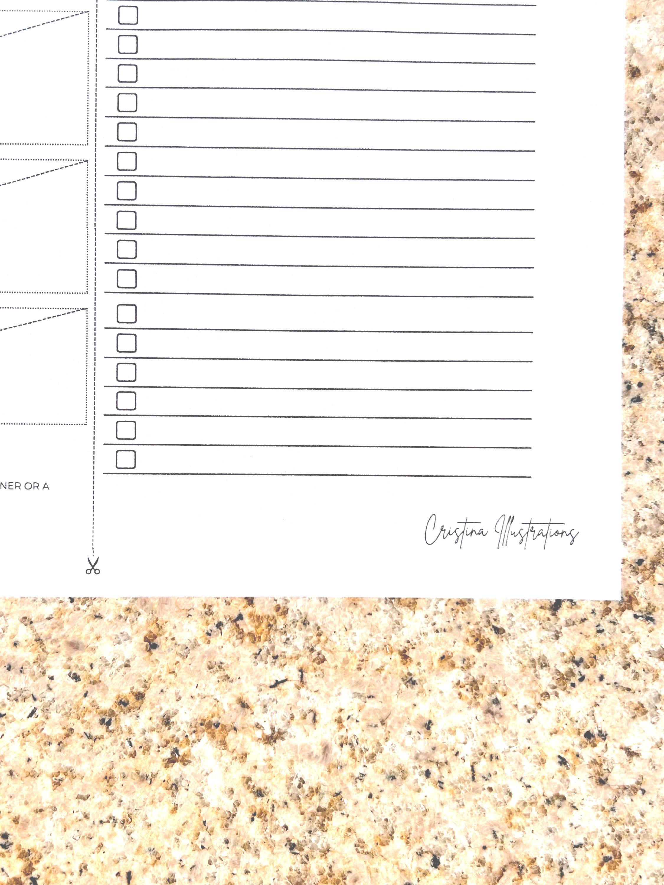 Meal Menu and Grocery List Printable PDF A4, Weekly Meal Planner ...
